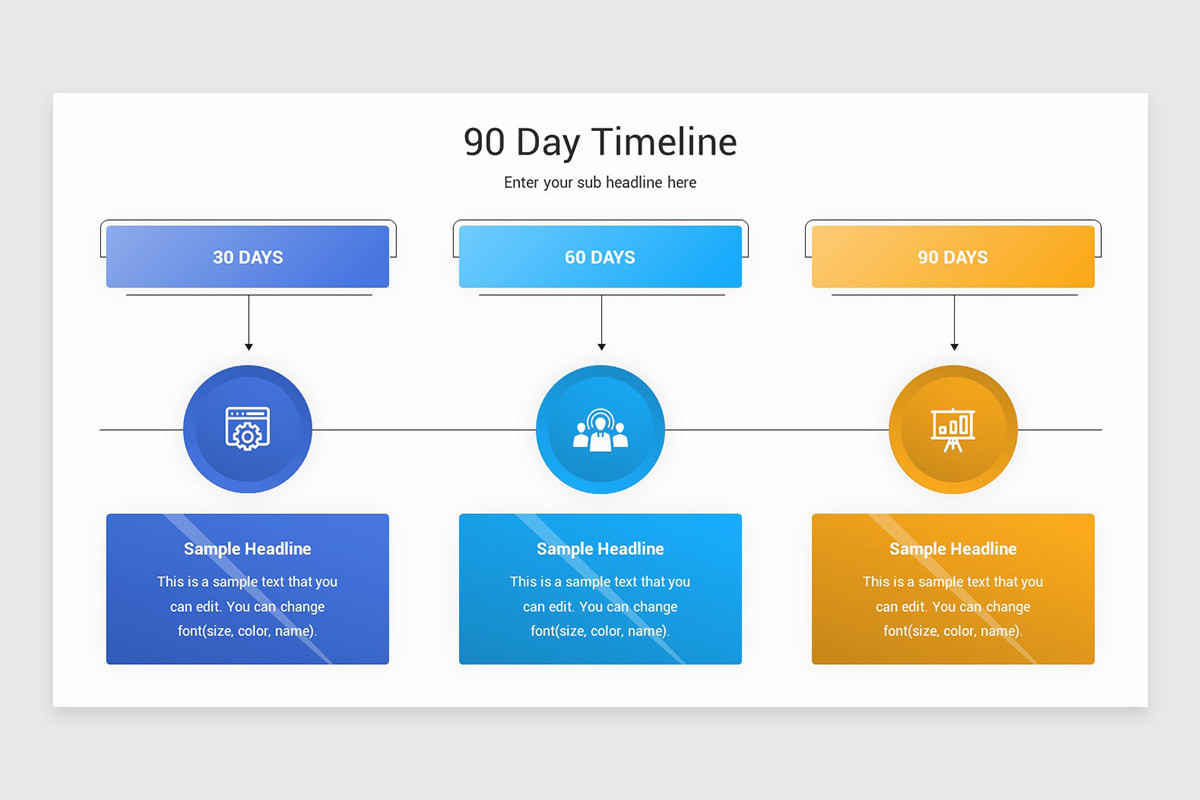 90 Day Timeline PowerPoint Template | Nulivo Market