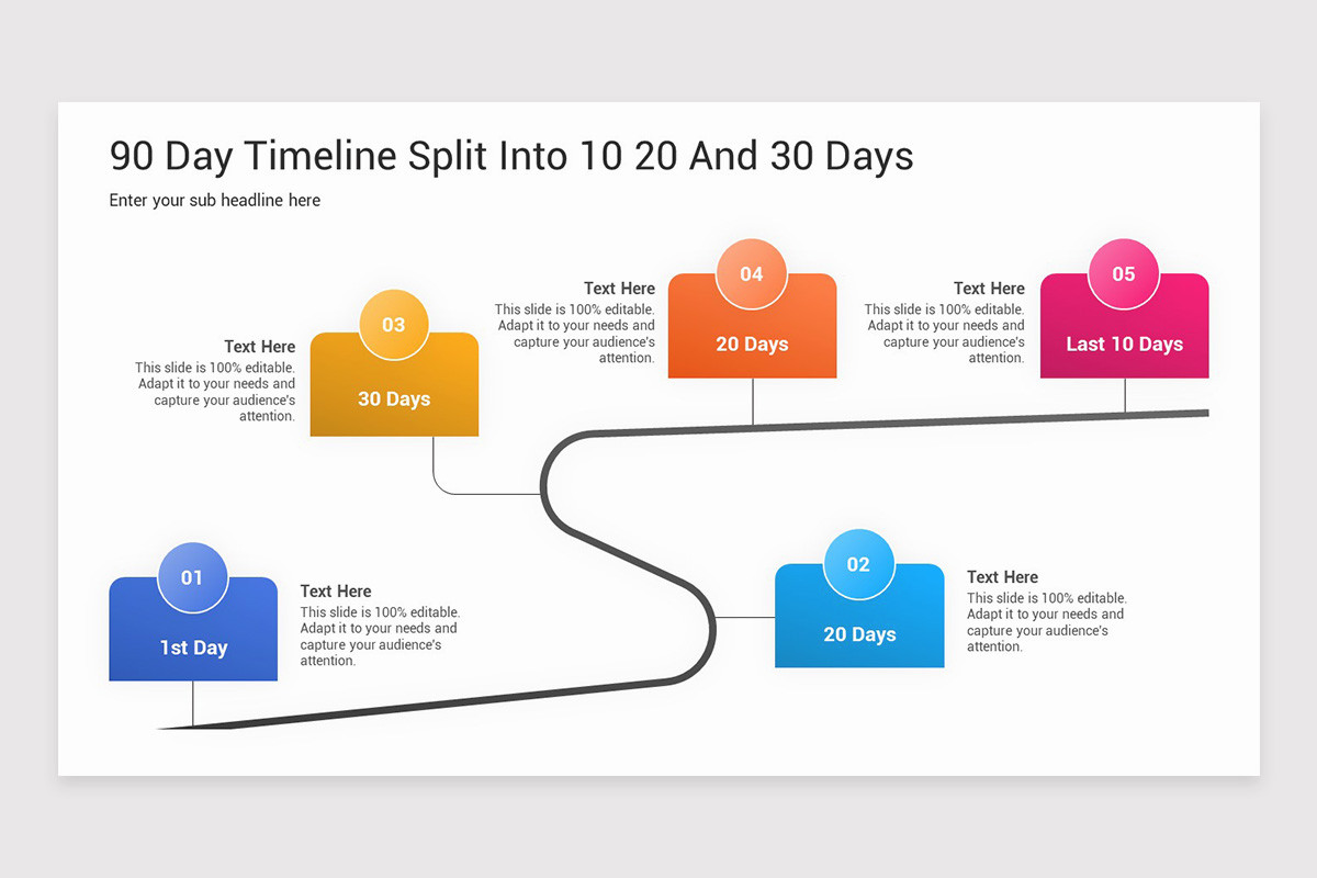 90 Day Timeline PowerPoint Template | Nulivo Market