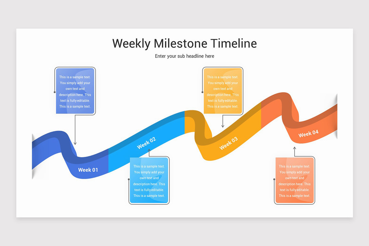 Weekly Milestone Timeline PowerPoint Template | Nulivo Market