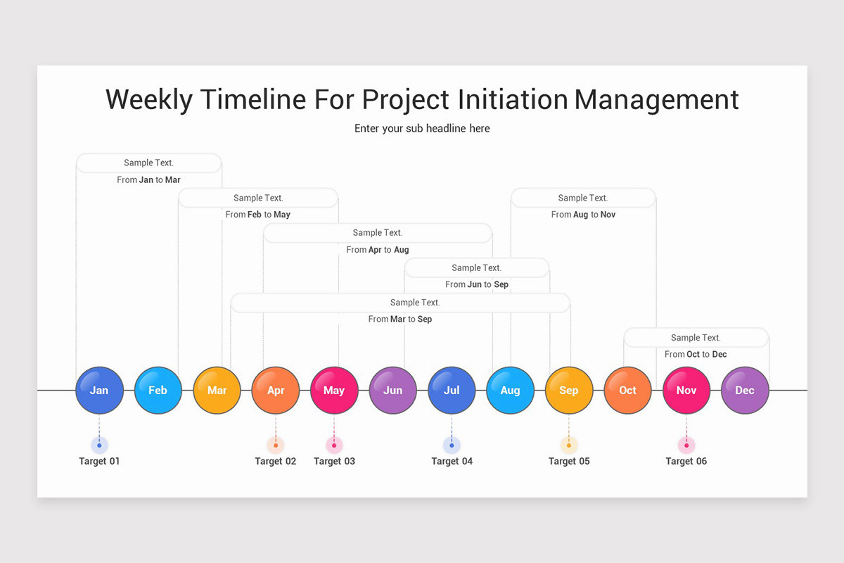 Weekly Milestone Timeline PowerPoint Template | Nulivo Market