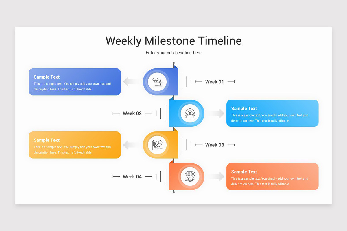 Weekly Milestone Timeline PowerPoint Template | Nulivo Market
