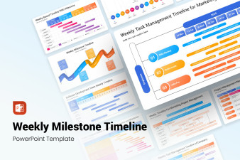 Weekly Milestone Timeline PowerPoint Template | Nulivo Market