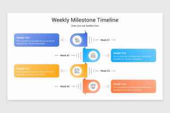 Weekly Milestone Timeline PowerPoint Template | Nulivo Market