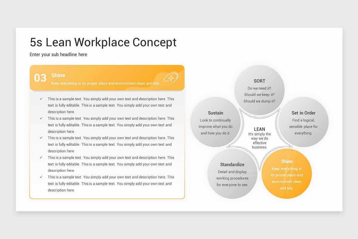 5s Lean Workplace Concept PowerPoint Template | Nulivo Market