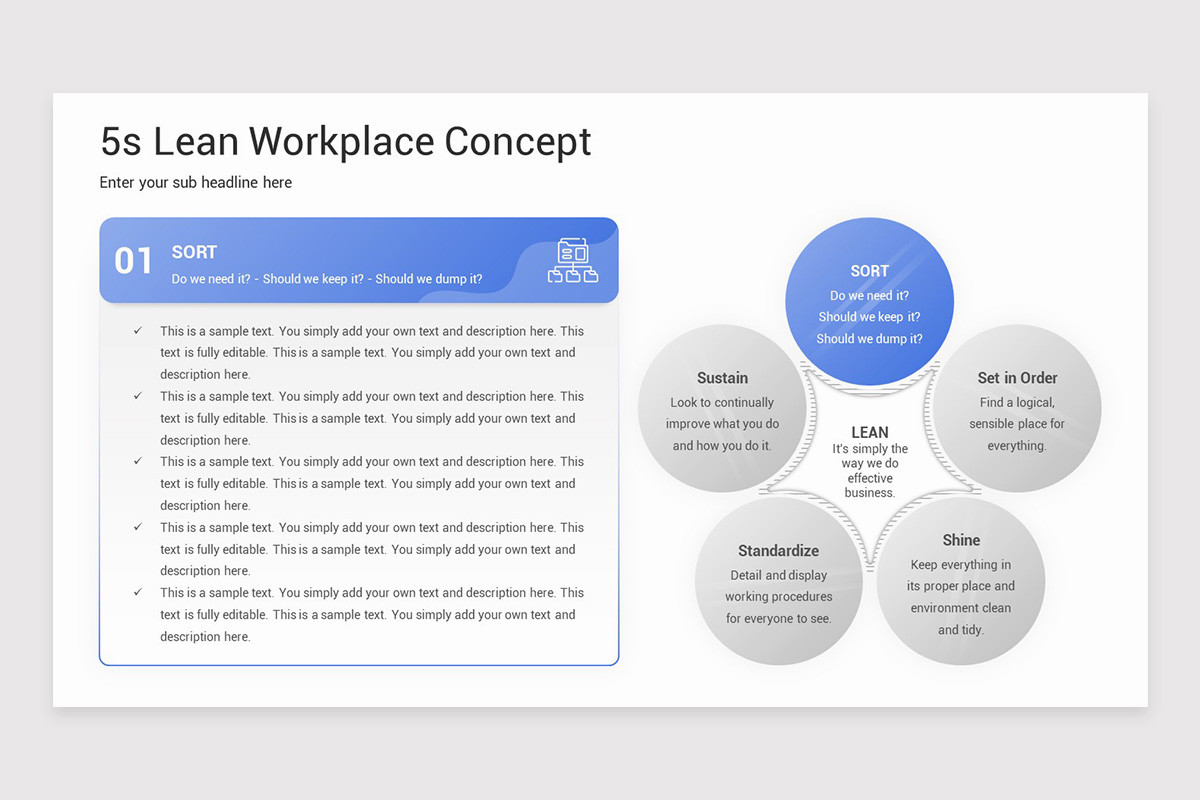 5s Lean Workplace Concept Google Slides Template | Nulivo Market
