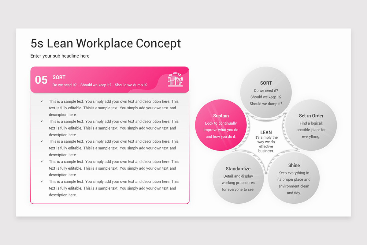 5s Lean Workplace Concept Keynote Template | Nulivo Market