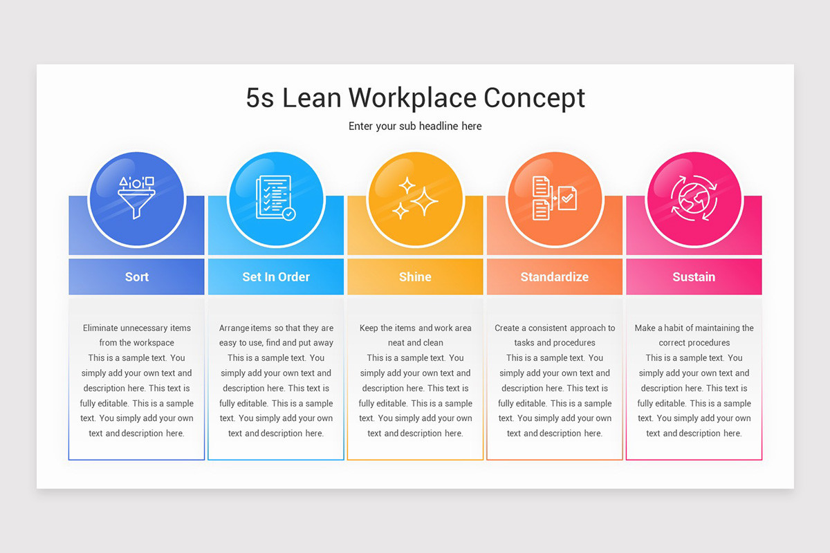 5s Lean Workplace Concept Keynote Template | Nulivo Market