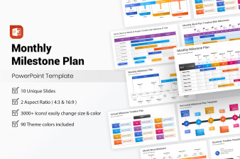 Monthly Milestone Plan PowerPoint Template | Nulivo Market