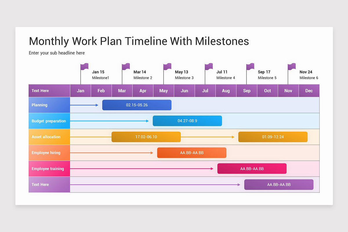 Monthly Milestone Plan Keynote Template | Nulivo Market