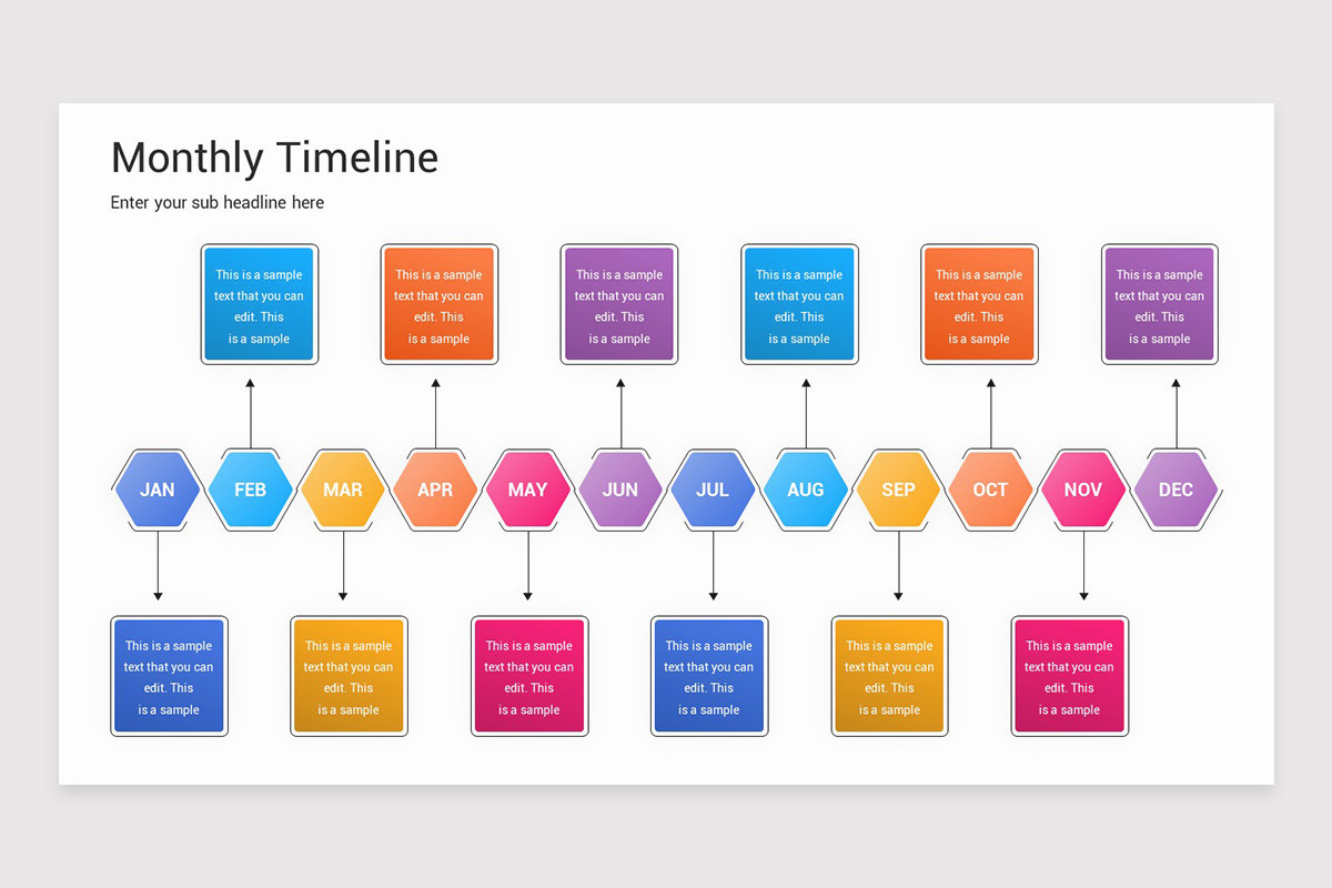 Monthly Timeline Keynote Template | Nulivo Market