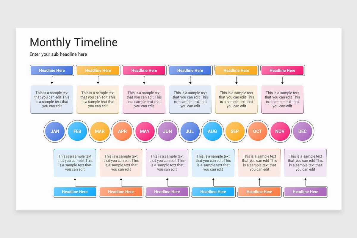 Monthly Timeline Keynote Template | Nulivo Market