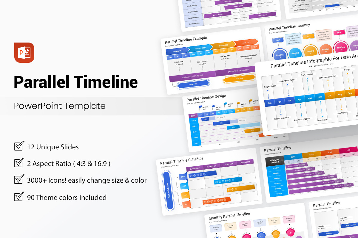 Parallel Timeline PowerPoint Template | Nulivo Market