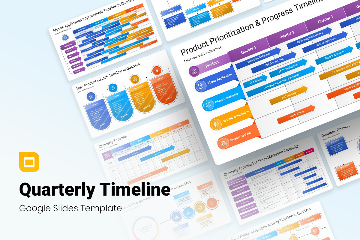 Quarterly Timeline Google Slides Template | Nulivo Market