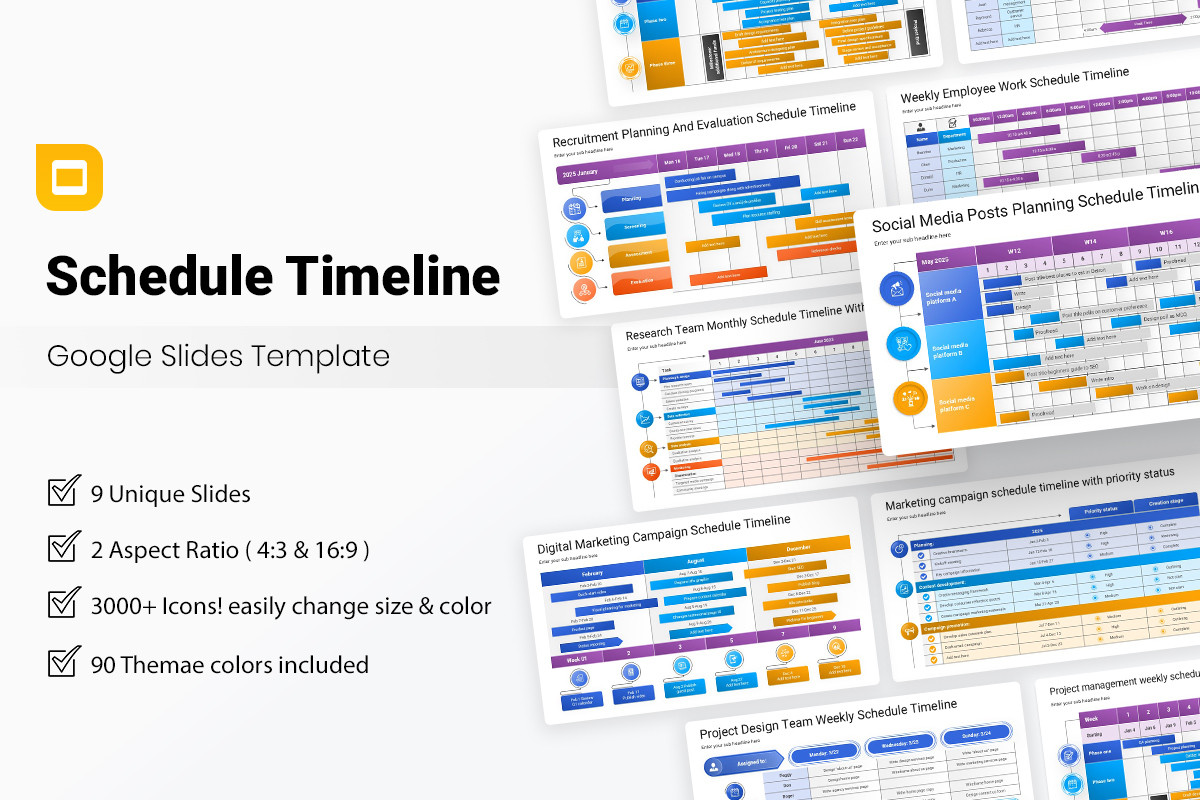 Schedule Timeline Google Slides Template | Nulivo Market