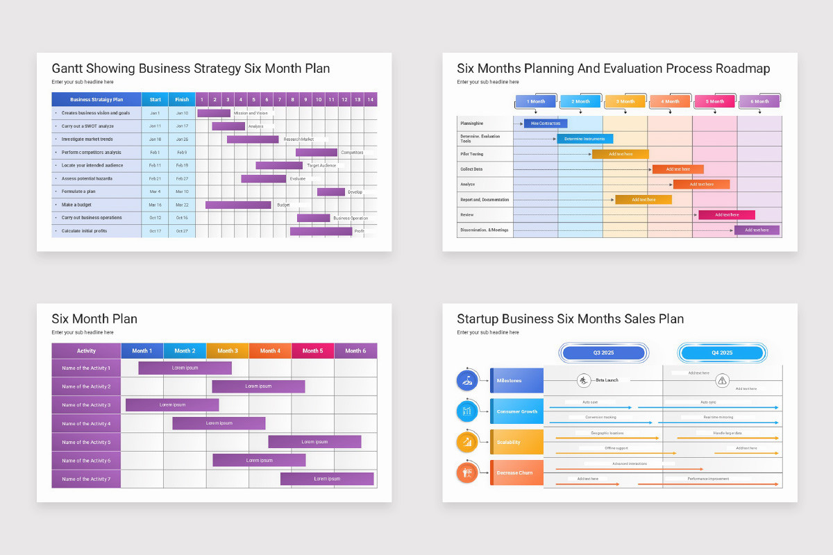 Six Month Plan Models PowerPoint Template | Nulivo Market