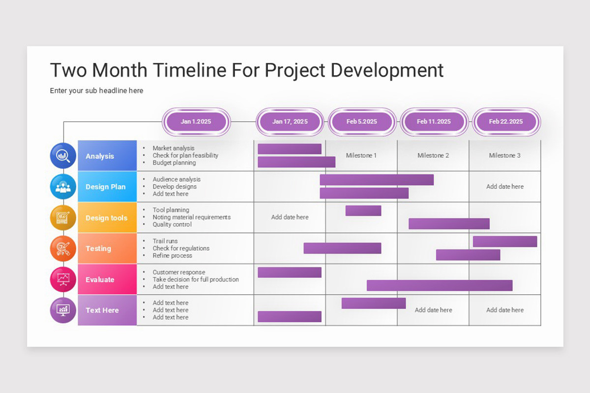 Two Month Timeline PowerPoint Template | Nulivo Market