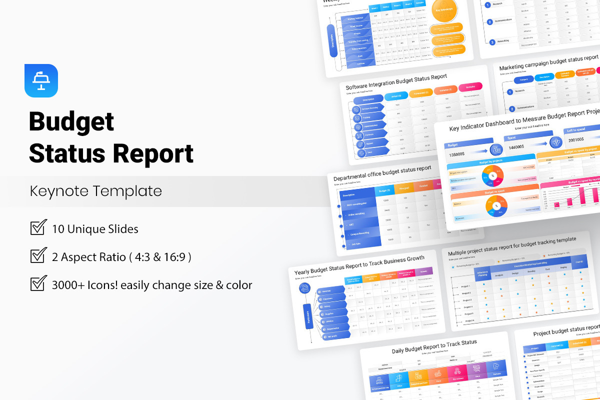 Budget Status Report Keynote Template | Nulivo Market
