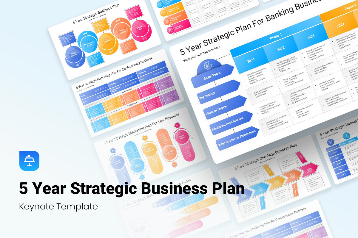 5 Year Strategic Business Plan Keynote Template | Nulivo Market