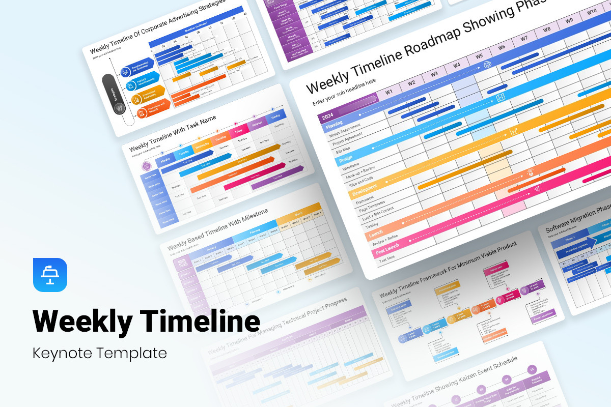 Weekly Timeline Keynote Template | Nulivo Market