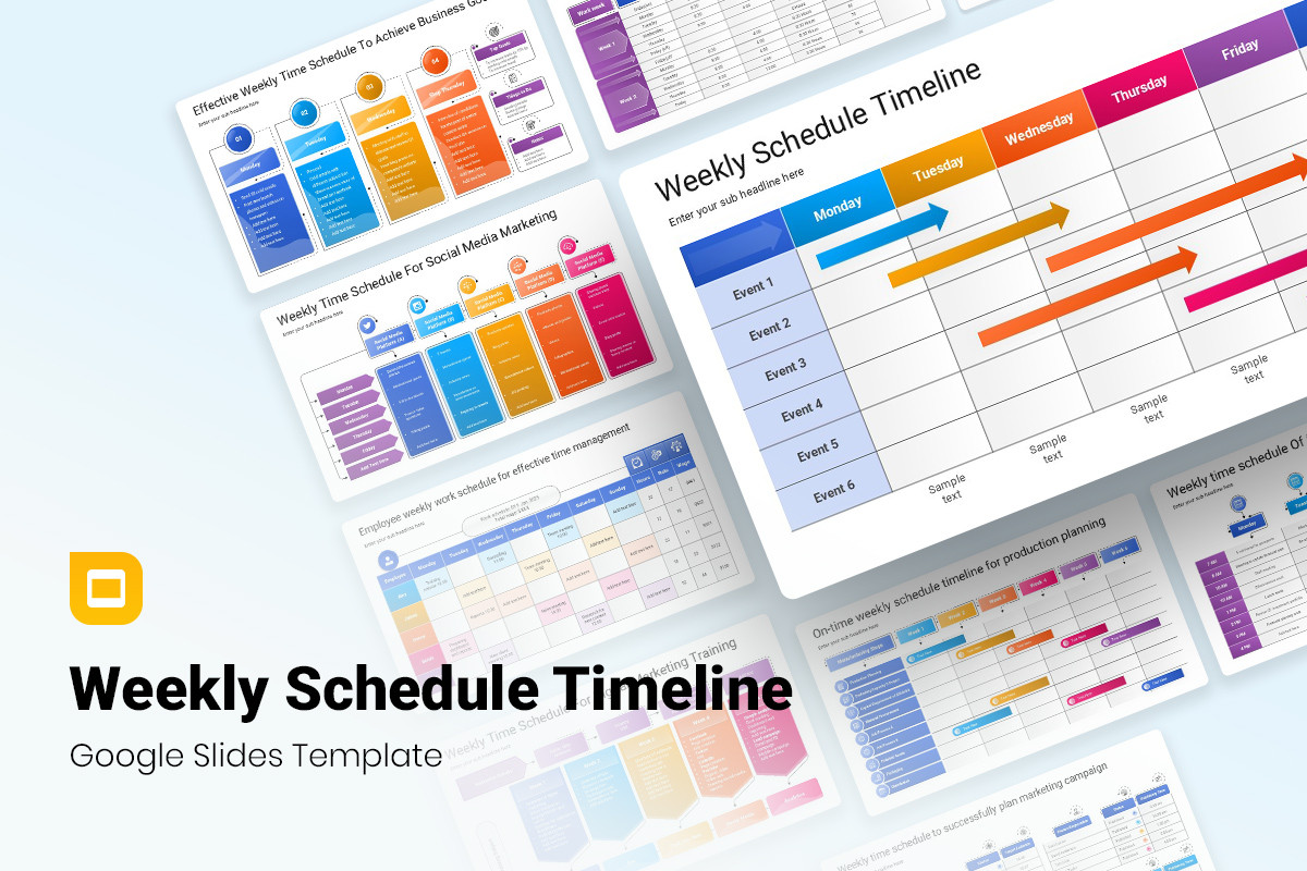 Weekly Schedule Timeline Google Slides Template | Nulivo Market