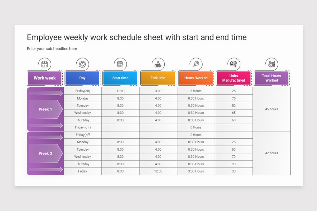 Weekly Schedule Timeline Google Slides Template | Nulivo Market