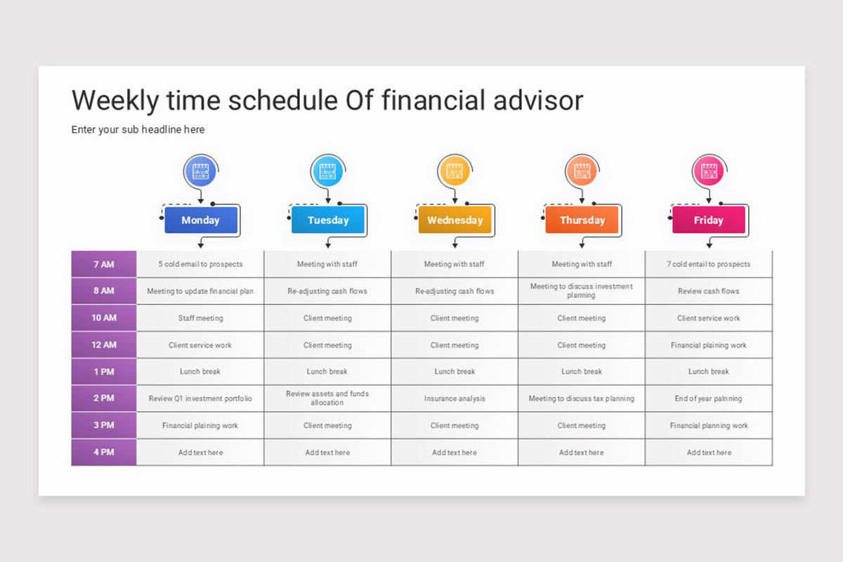 Weekly Schedule Timeline Google Slides Template | Nulivo Market