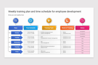 Weekly Schedule Timeline PowerPoint Template | Nulivo Market