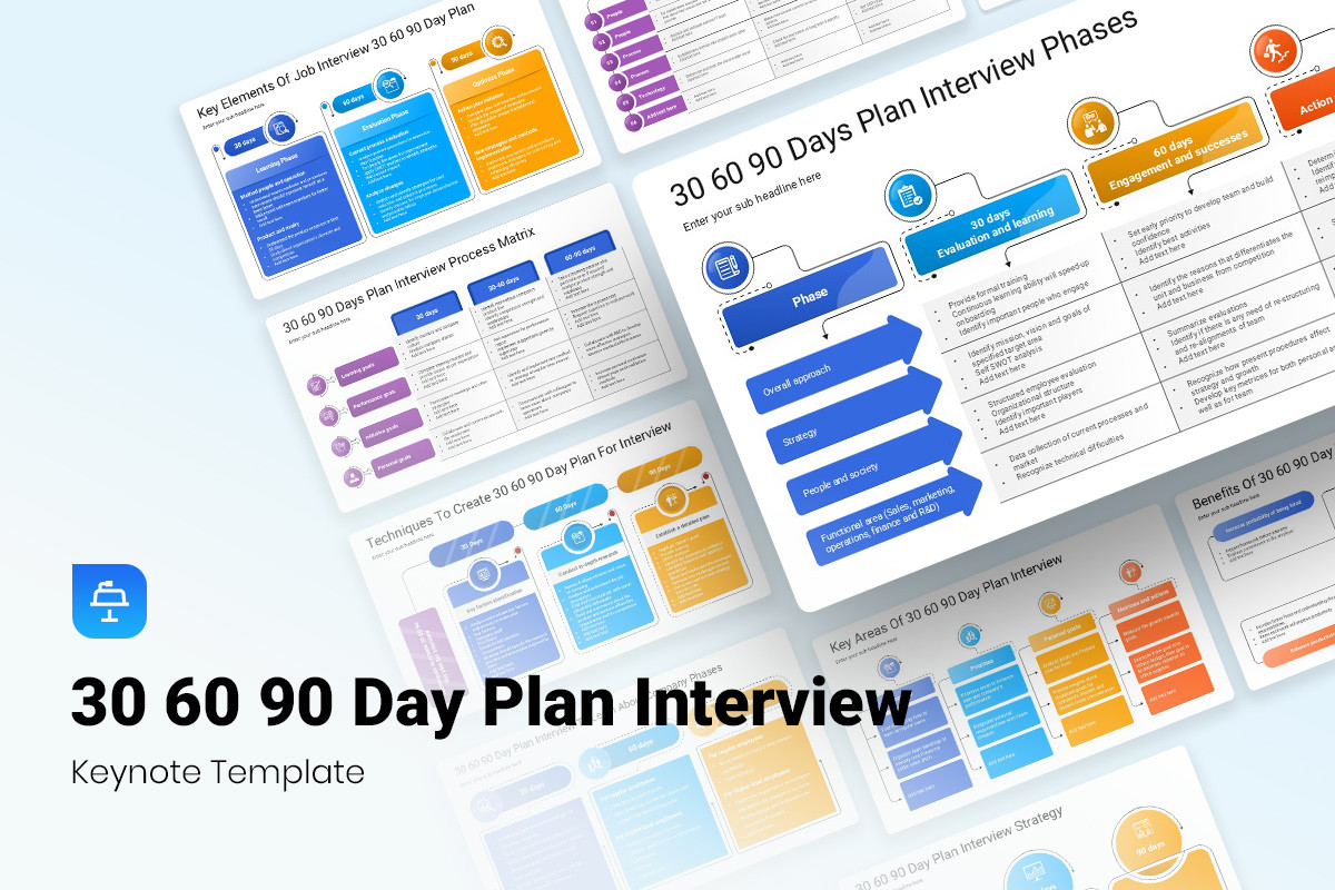 30 60 90 Day Plan Interview Keynote Template | Nulivo Market