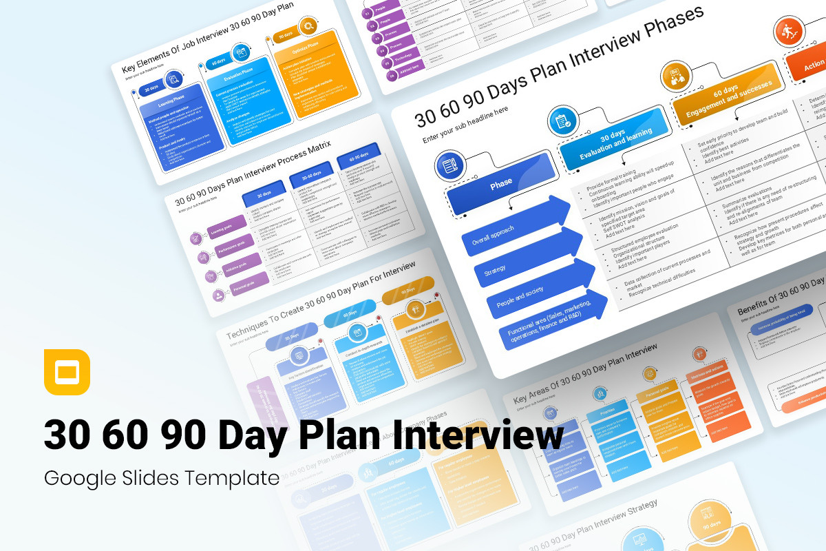 30 60 90 Day Plan Interview Google Slides Template | Nulivo Market