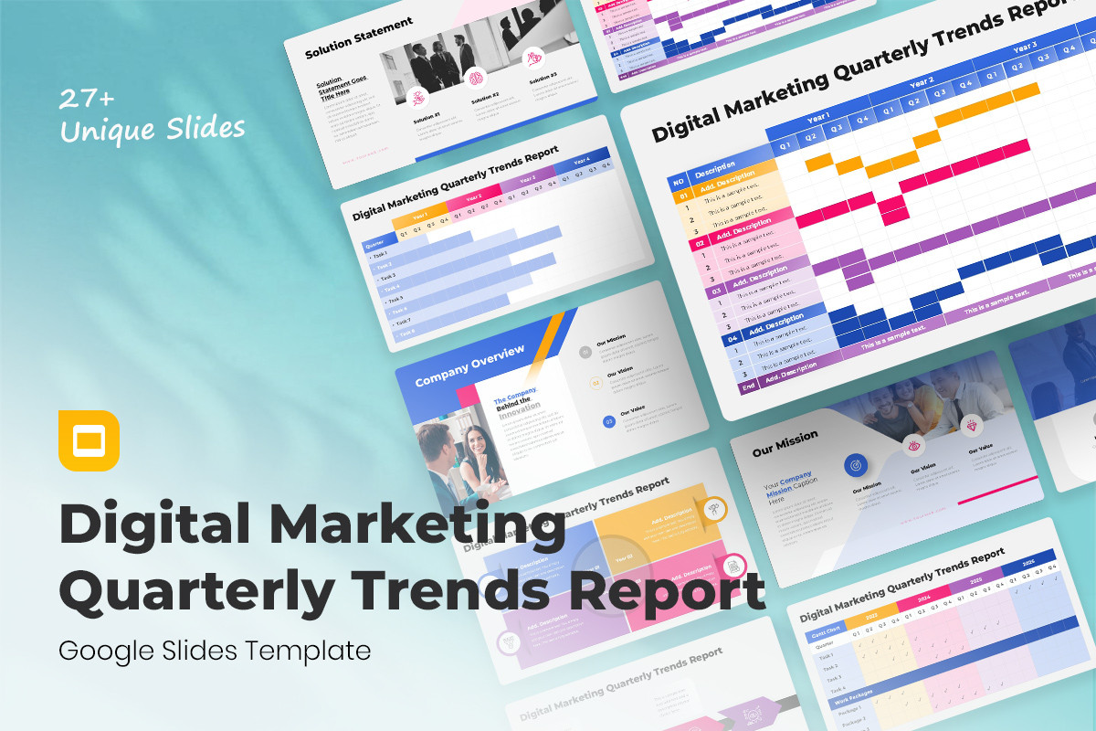 Digital Marketing Quarterly Trends Report Google Slides Template ...