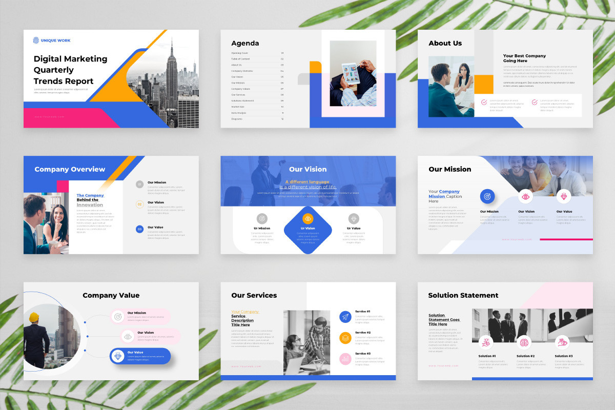 Digital Marketing Quarterly Trends Report Keynote Template | Nulivo Market