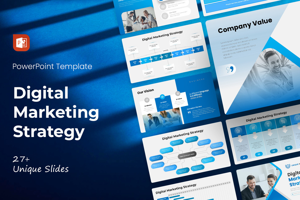 Digital Marketing Strategy PowerPoint Template | Nulivo Market
