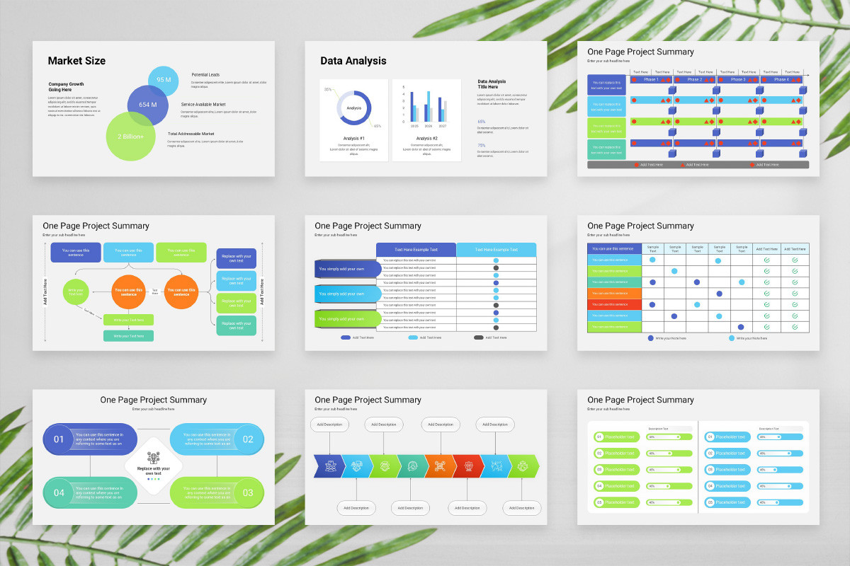 One Page Project Summary PowerPoint Template | Nulivo Market