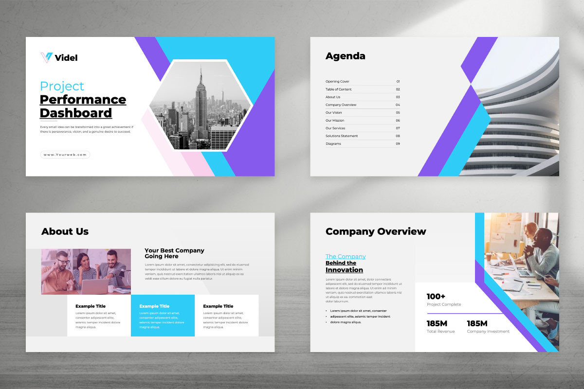 Project Performance Dashboard PowerPoint Template | Nulivo Market