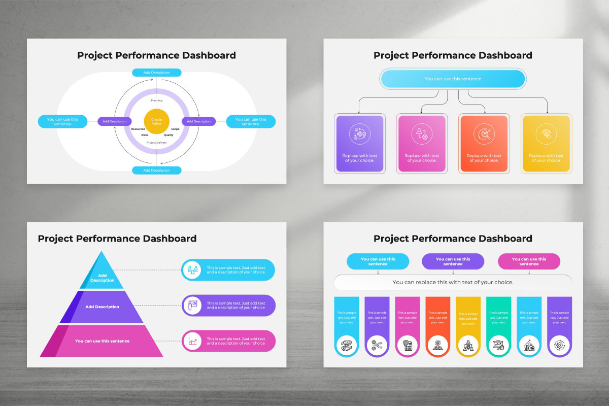Project Performance Dashboard PowerPoint Template | Nulivo Market