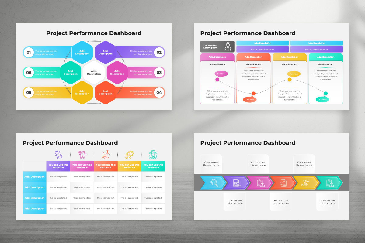 Project Performance Dashboard PowerPoint Template | Nulivo Market