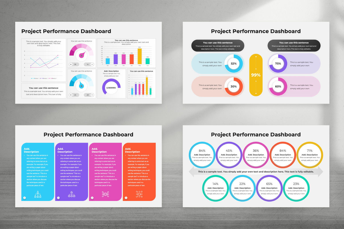 Project Performance Dashboard PowerPoint Template | Nulivo Market