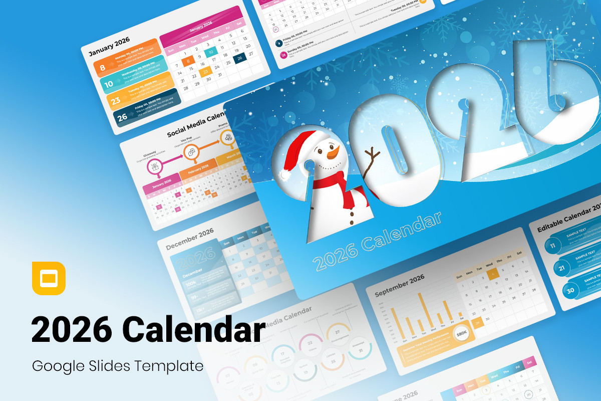 2026 Calendar Google Slides Template | Nulivo Market