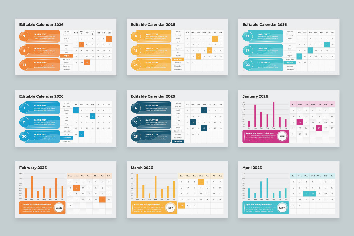 2026 Calendar Google Slides Template | Nulivo Market