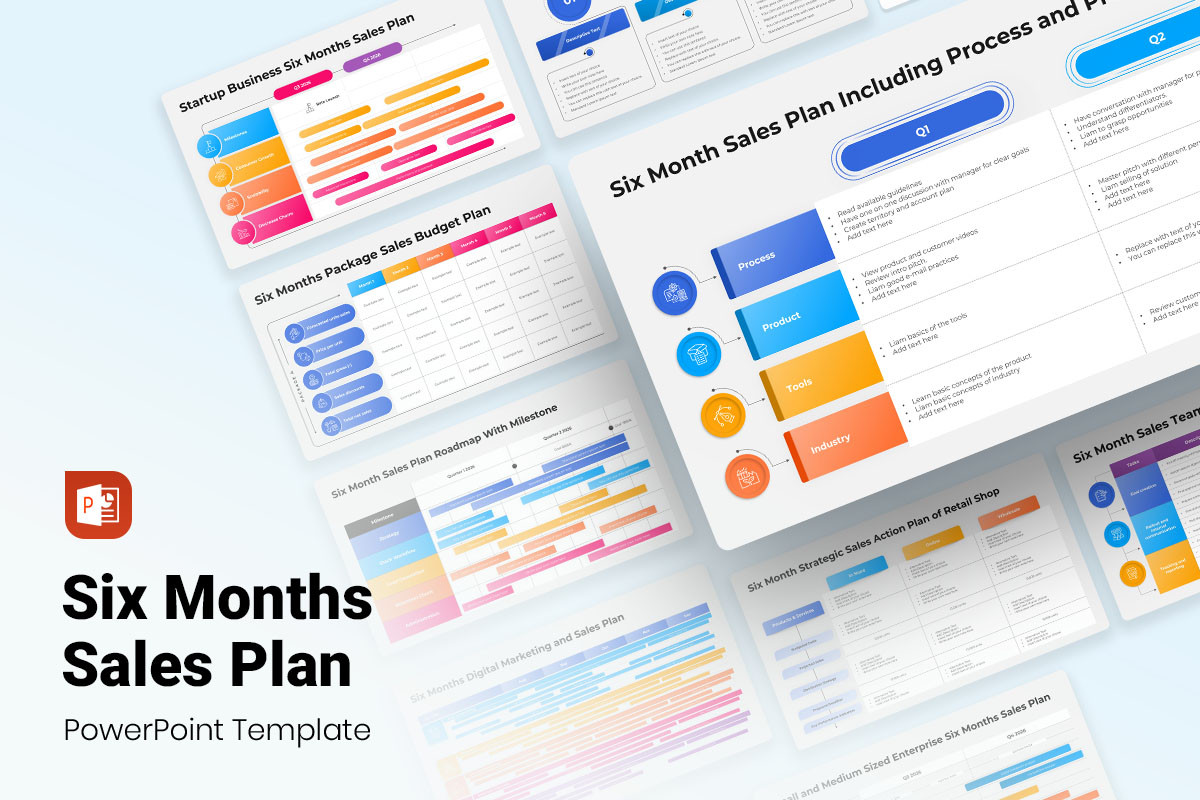 Six Months Sales Plan PowerPoint Template | Nulivo Market
