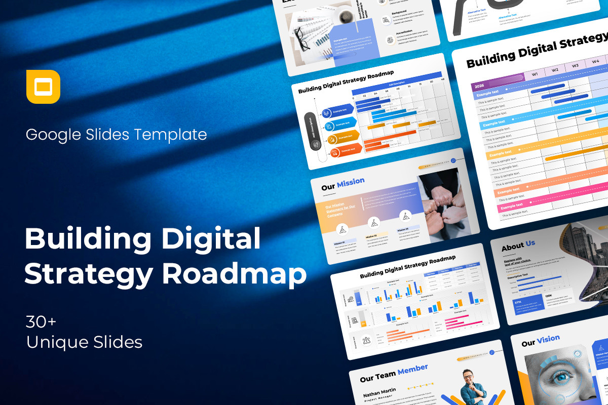 Building Digital Strategy Roadmap Google Slides Template | Nulivo Market
