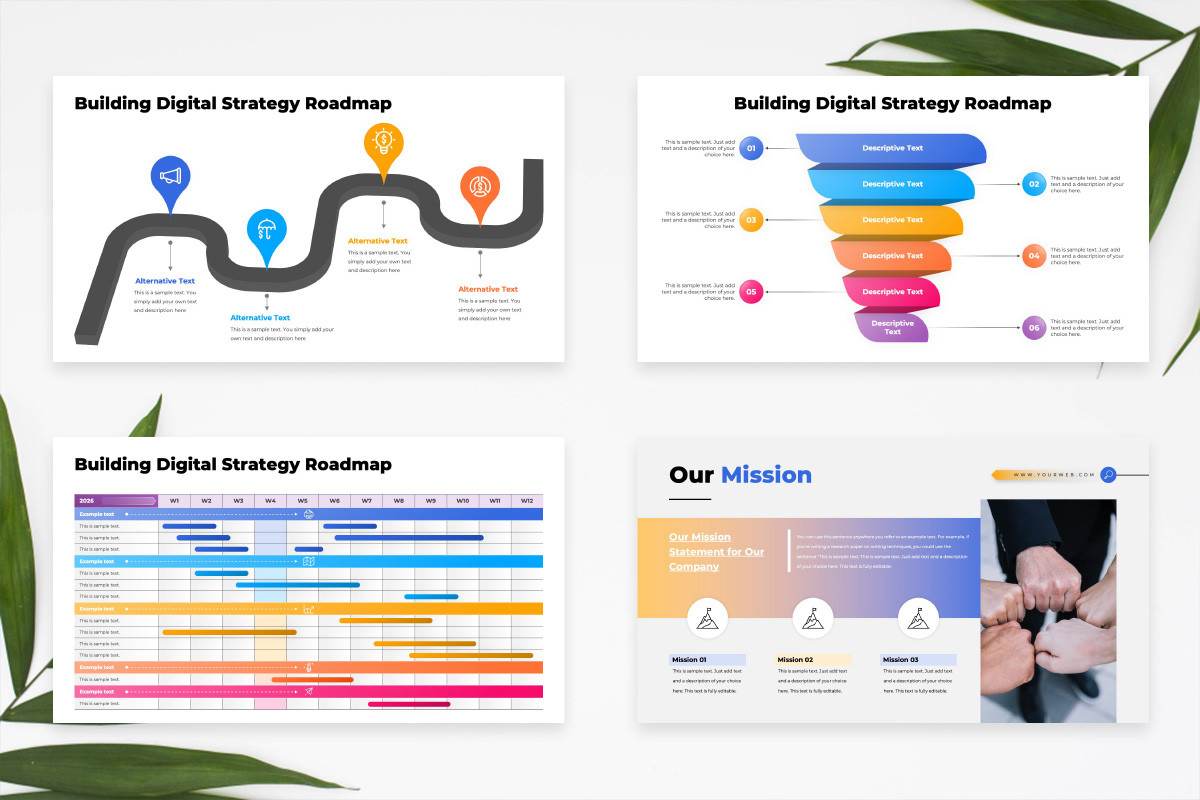 Building Digital Strategy Roadmap PowerPoint Template | Nulivo Market
