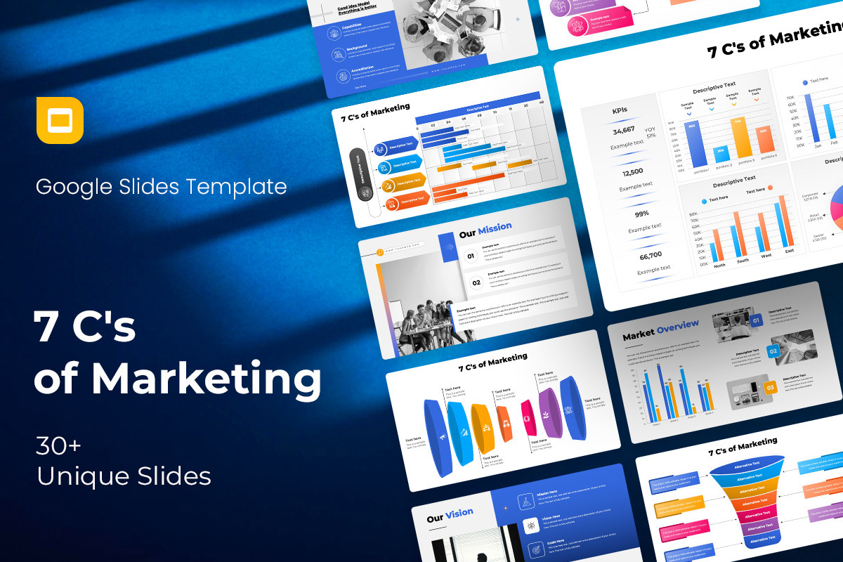 7 C's of Marketing Google Slides Template | Nulivo Market