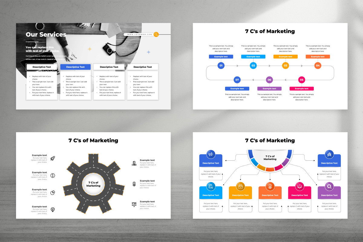 7 C's of Marketing Google Slides Template | Nulivo Market