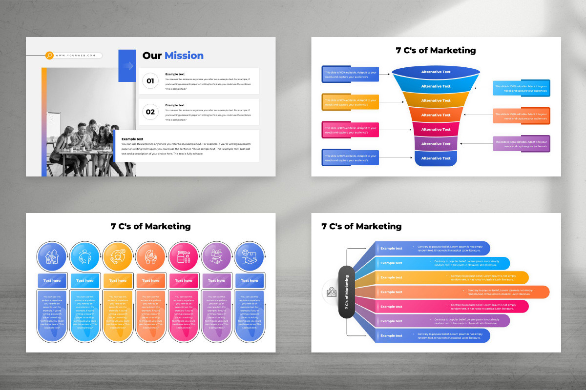 7 C's of Marketing Google Slides Template | Nulivo Market