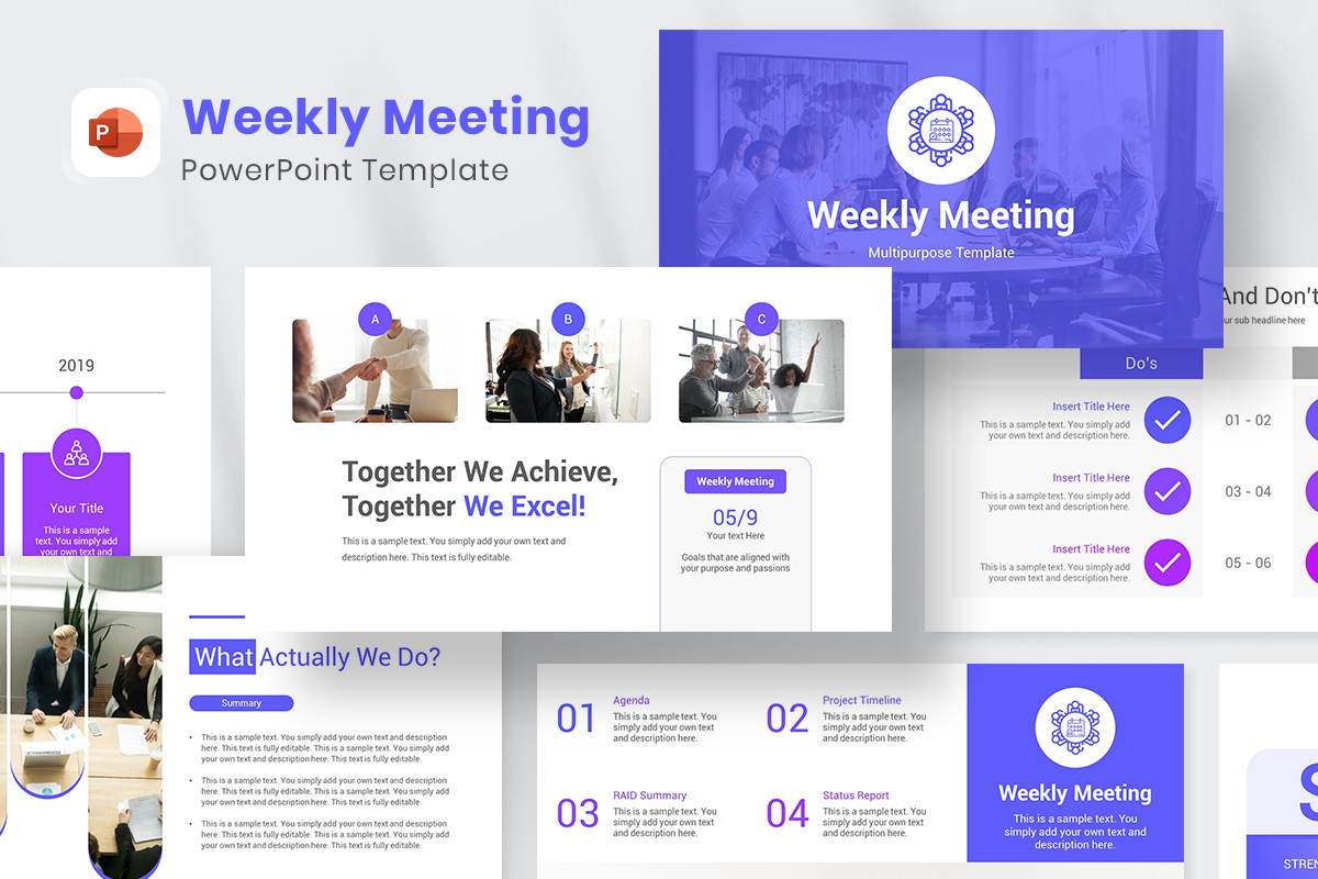 Weekly Meeting PowerPoint Template | Nulivo Market