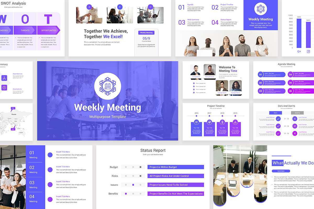 Weekly Meeting Google Slides Template | Nulivo Market