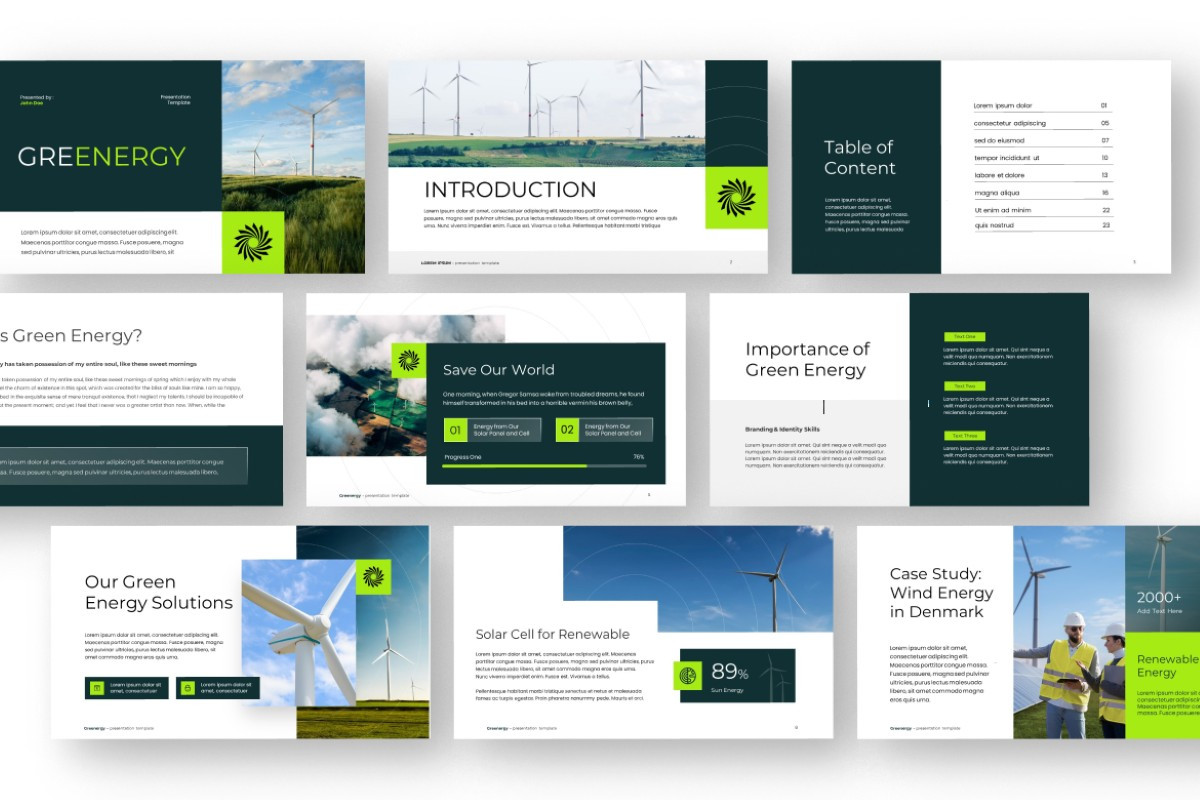 Green Energy PowerPoint Template | Nulivo Market