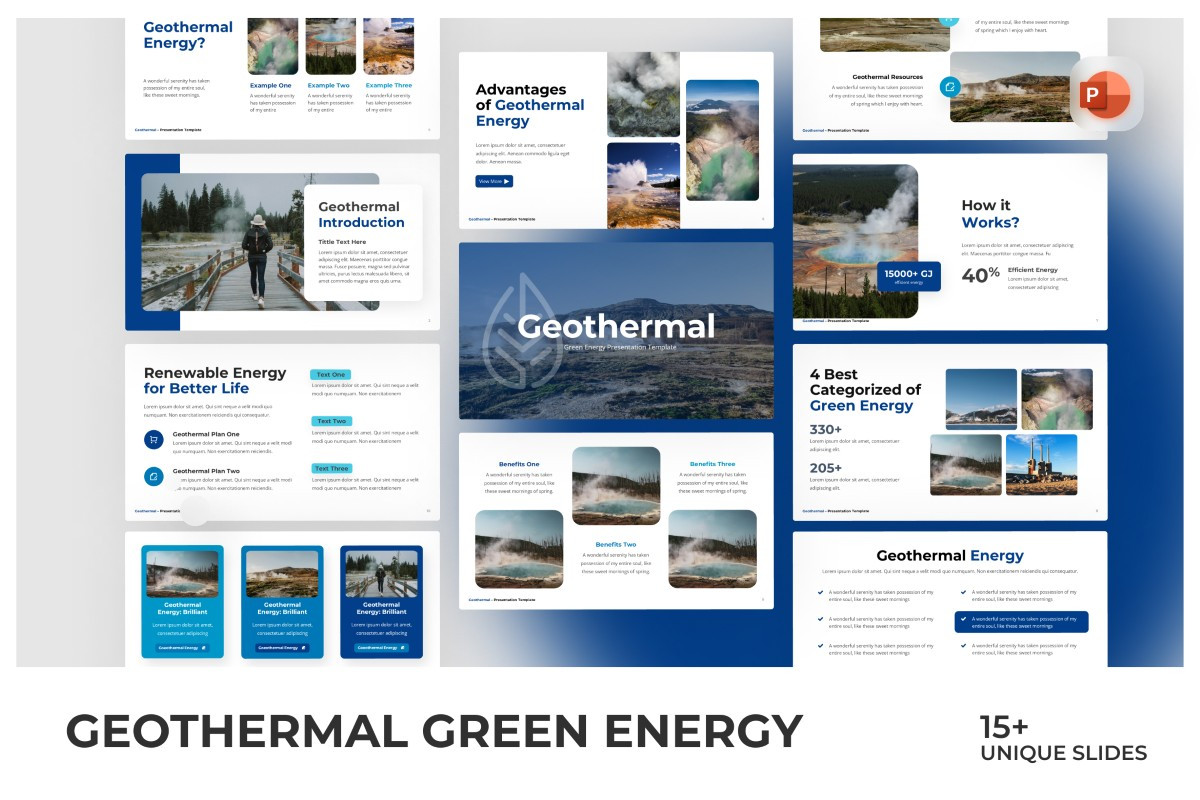 Geothermal Green Energy PowerPoint Template | Nulivo Market
