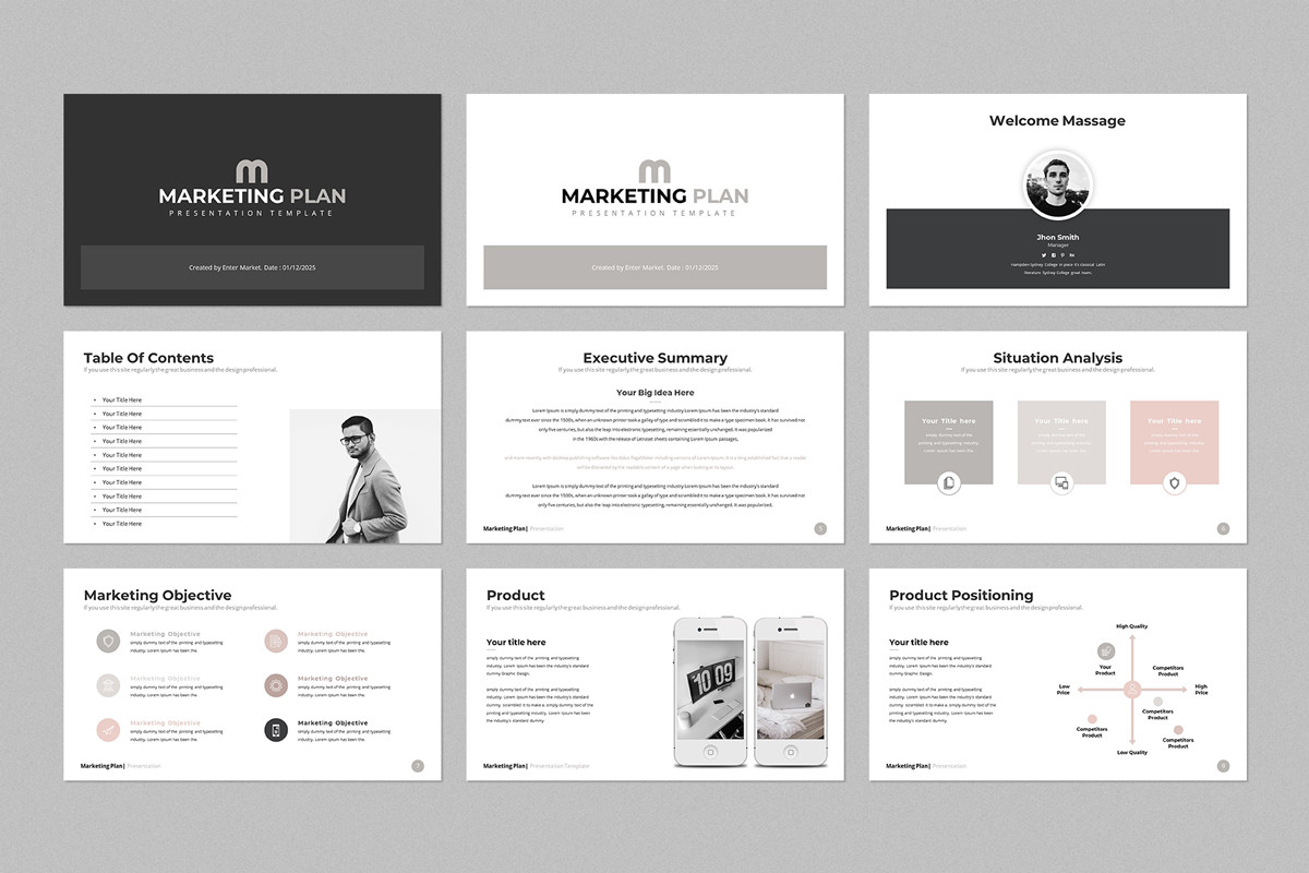 Marketing Plan PowerPoint Template | Nulivo Market